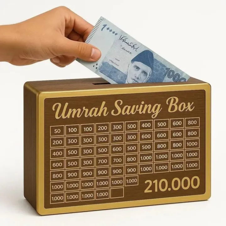 Wooden Islamic Money Saving Box 210,000 Capacity – Premium Handmade ...