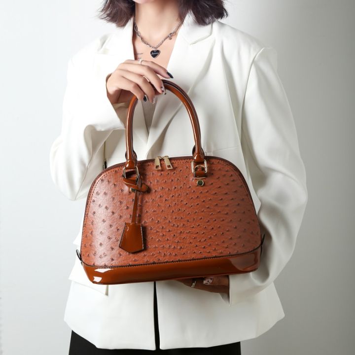 Luxury Ostrich Pattern Handbags for Women Quality Pu Leather Crossbody ...