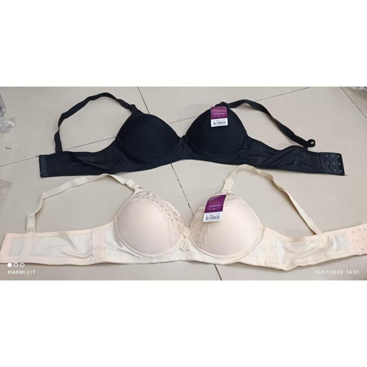 Set of 2 Girls & Women Padded Bra with Lace Embellishment Skin & Black ...