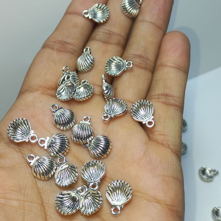 High Quality Metal Sea Shell/Scallop Charms, Antique Silver/Gold, 10pcs ...
