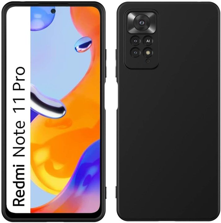 REDMI NOTE 11 PRO OR NOTE 12 PRO MATE BLACK SOFT SILICON BACK COVER ...