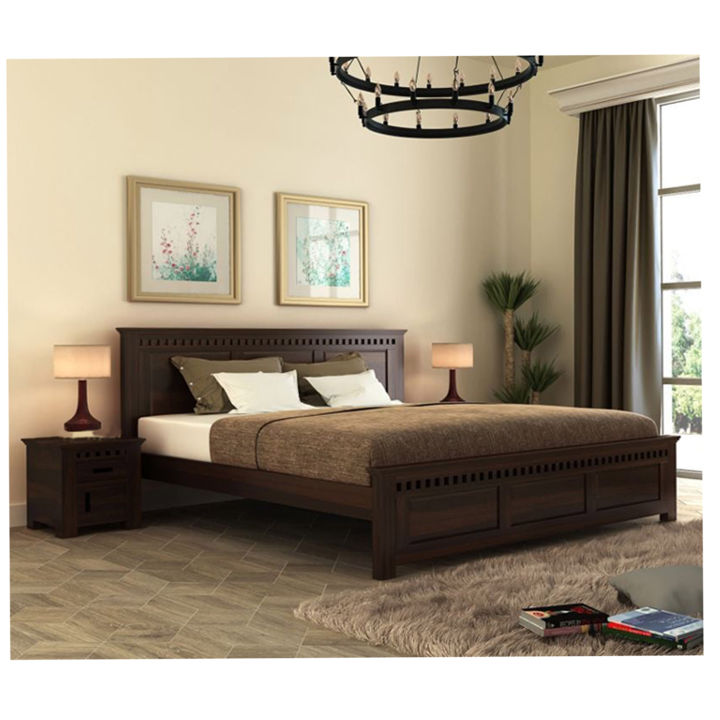 Edolph Sheesham Wood Bed Without Storage | Daraz.pk