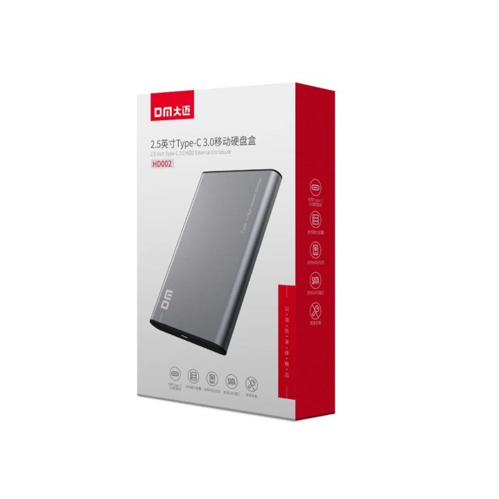 DM HD002 2.5" inch USB Type-C 3.0 Sata 3 Harici SSD Harddisk HDD Kutusu ...