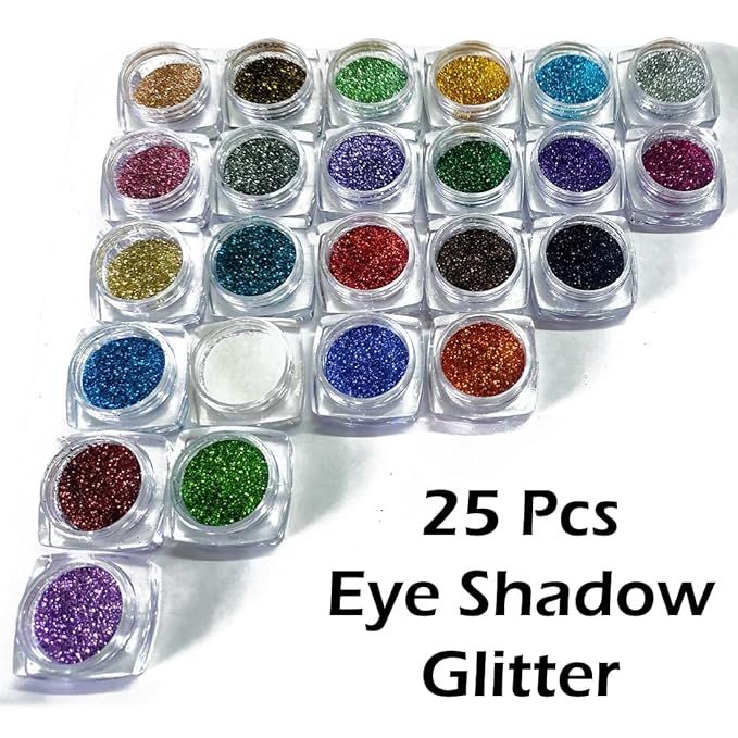 Glitter eyeshadow Pack of 12/6 Pcs - Sparkling Dust Glitter Powder ...