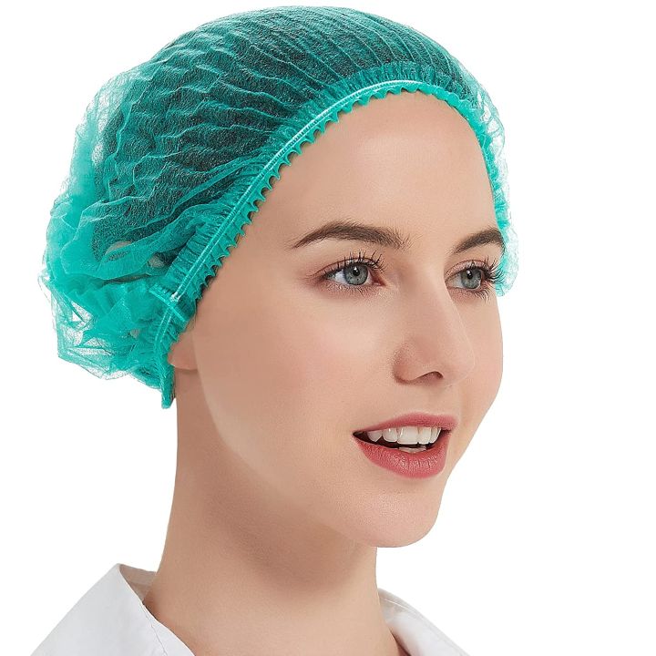 100 Pcs Disposable Bouffant Caps | Hair Net Covers for Food Service ...