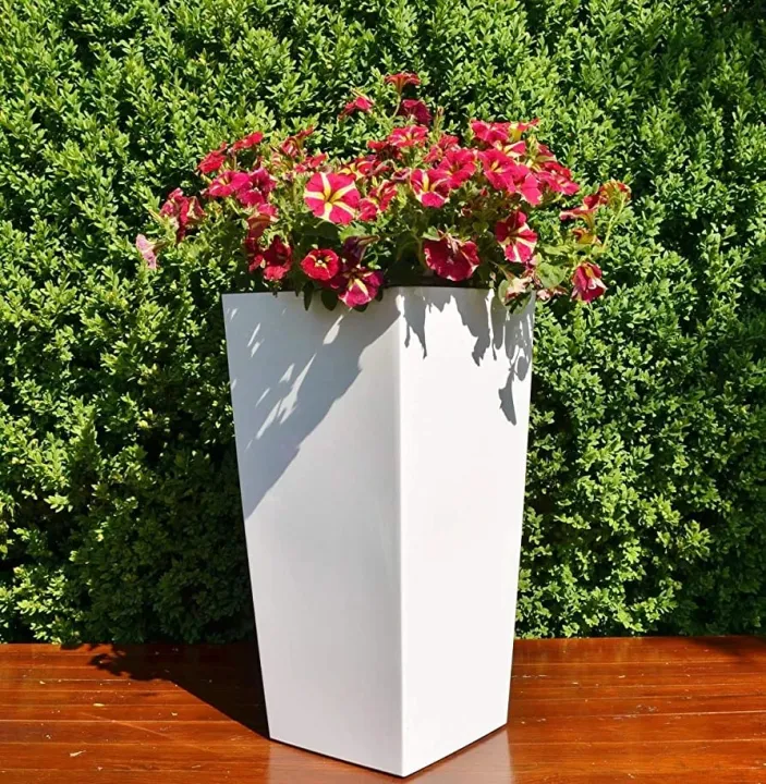 Large Tapered Rectangle Fiberglass Planters Decorative Pots Light ...
