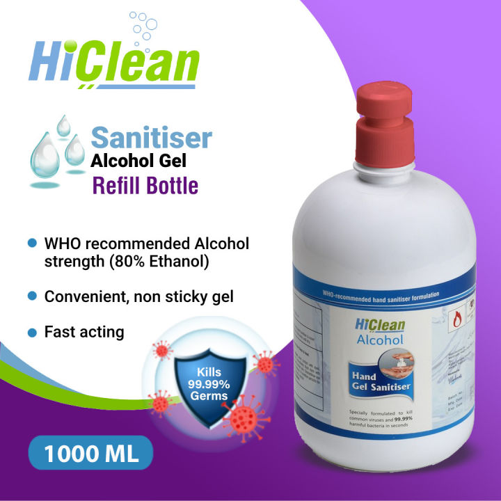 HiClean Alcohol Hand Gel Sanitizer - 1 Liter Refill | Daraz.pk