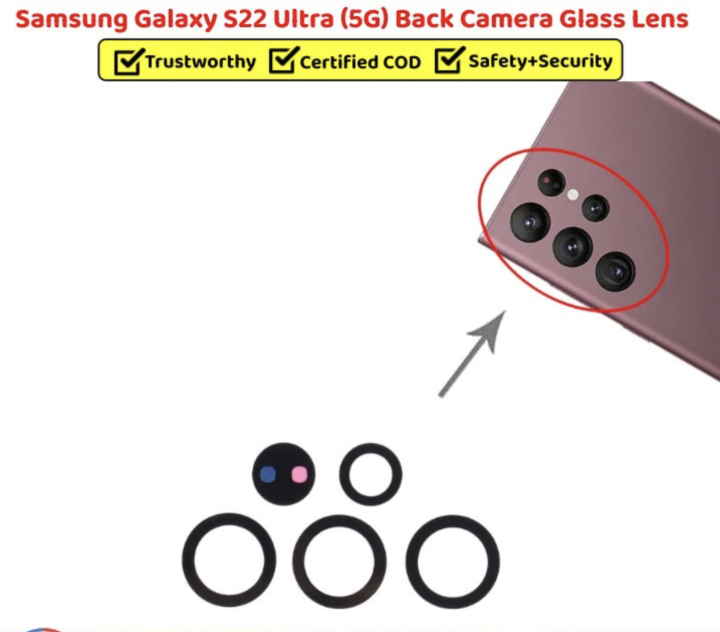 Samsung Galaxy S22 Ultra 5G Back Camera Lens Glass Replacement Parts ...