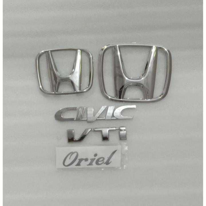 Honda Civic 2001-2006 Front Back Logo with Monogram Oriel Sticker ...