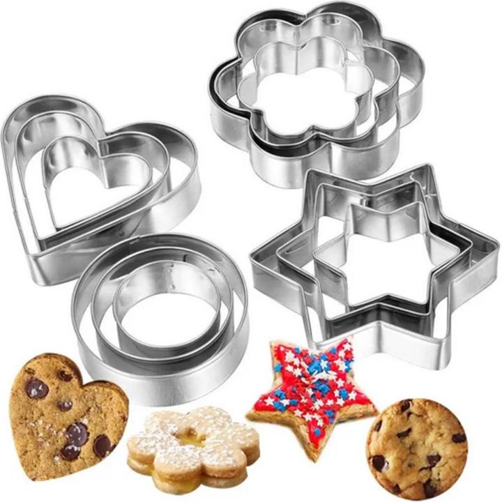 12Pcs Cookie Cutter 4 Different Shapes Cookie Cutters Set Cookie Cutters Mini Geometric Shapes Cookie Cutters Vegetable Shape Cutters for Kitchen Baking Halloween Christmas 12 Pcs white Daraz.pk