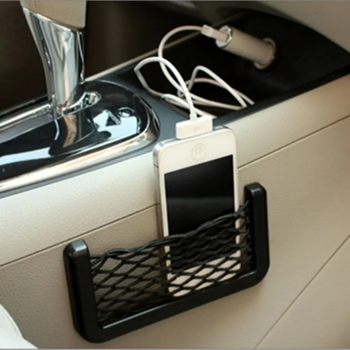 Car Net String Box Side Pocket Organizer Bag Basket Mobile Phone Holder ...