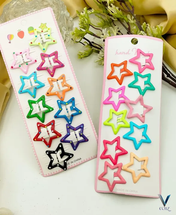 Pack of 10 Baby Star Hair Pins for Girls – Cute Hair Accessories ...