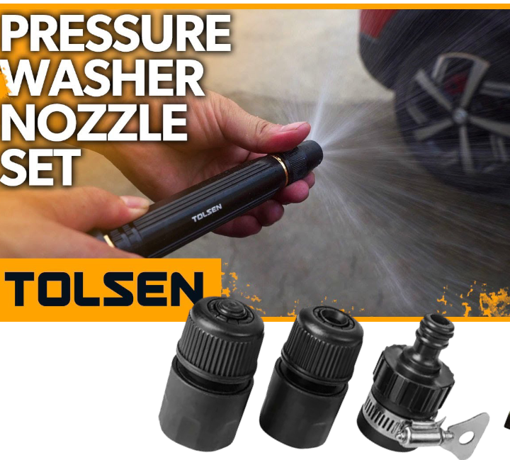 Tolsen 4pcs 1/2" Pressure Washer Nozzle Set (1/2" 4 Bar) 57172 Nozzle ...