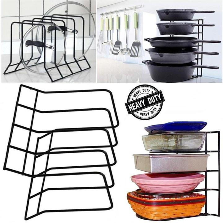Heavy Duty Durable Metal Wire Frying pan Rack/kitchen Counter Pot ...