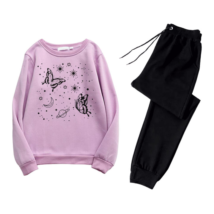 Butterfly & Galaxy Printed Winter Colelction Tracksuit Collection Soft ...