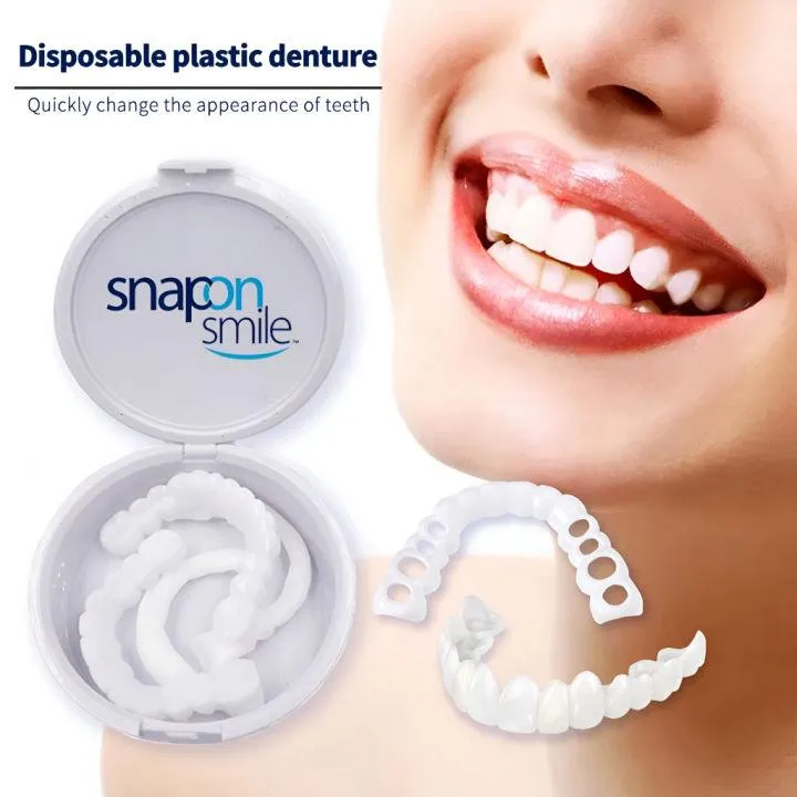 Transparent Snap-On Teeth Veneers – Upper & Lower Silicone Denture ...