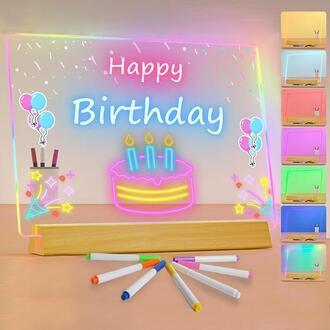 LED Colorful Writing Tablet – DIY Neon Message Board Night Light with ...