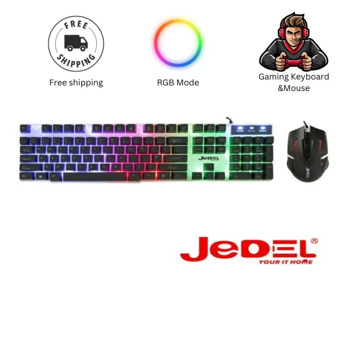 Gaming Keyboard & Mouse RGB Keyboard & RGB Mouse Wired Combo Pack Semi ...