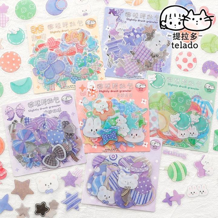 1 Pack of 60 Sheets Cute Mini Color Sticker Pack Bow Love Decoration ...