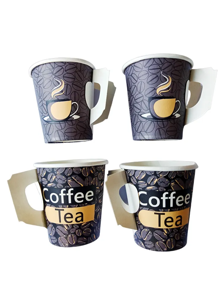 Disposable Paper Cups with Handle Pack of 25pcs Coffee and Tea Cups Daraz.pk