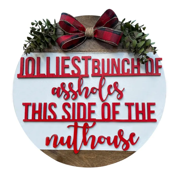 Classic Door Sign Weather-resistant Density Board Front Door Christmas ...