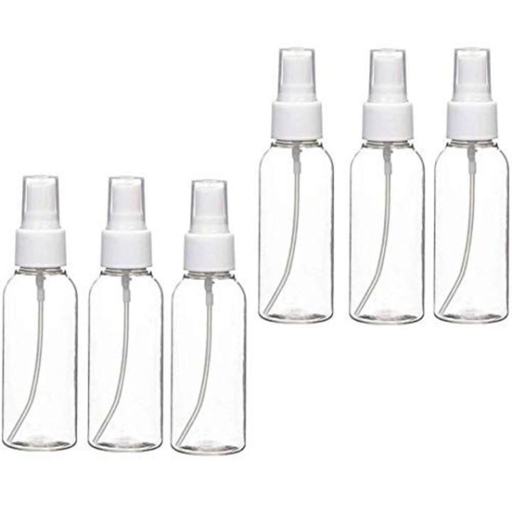Pack of 6 Empty Plastic Spray Bottle 120 ml refillable empty clear ...