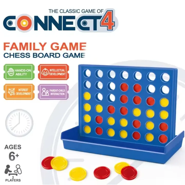 Classic Interactive Connect 4 Strategy Chess Educational Fun Board Game For Children | Daraz.pk