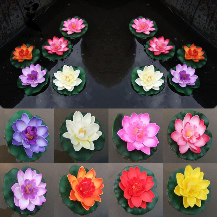 【COD shimei Artificial Water Lily Floating Flower Lotus Home Yard Pond ...