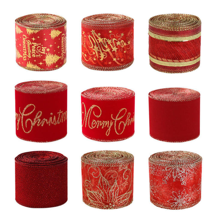 Printed Ribbon Christmas Ribbon Handmade 6.3cm Wide 2m Ribbon Polyester ...