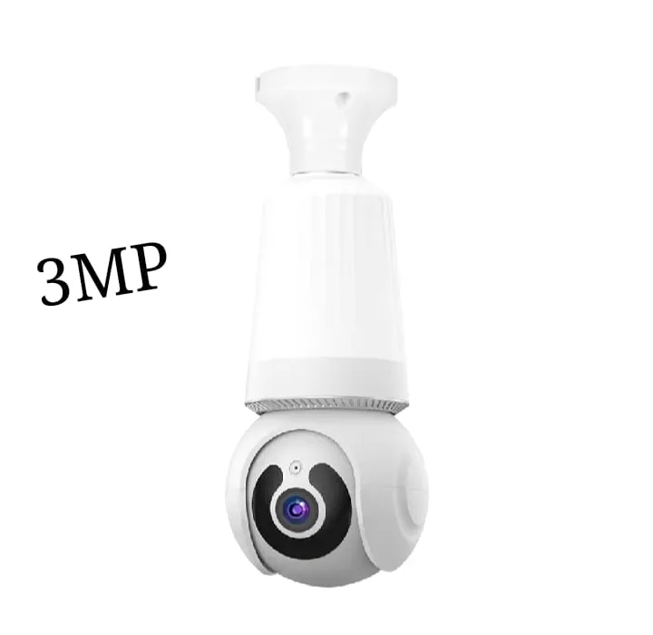 3MP WiFi Bulb Camera with Color Night Vision 360 rotation – HD IP CCTV ...