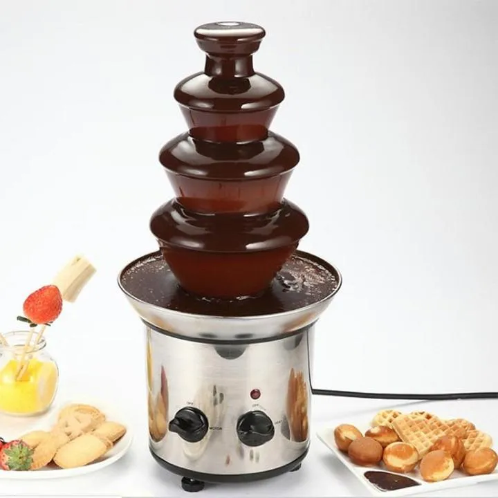 30 Days Warranty 4 layers Electric Chocolate Fountain Chocolate Fondue ...