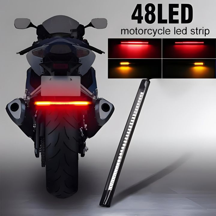 48 led back light strip with led indicators for cafe racer bikes and ...