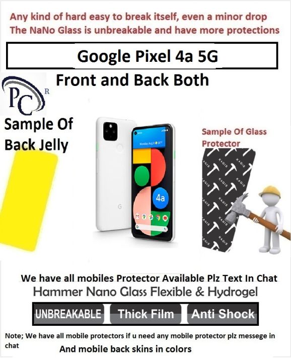 Google Pixel 4a 5G- Screen and back side protectors - Best materials ...