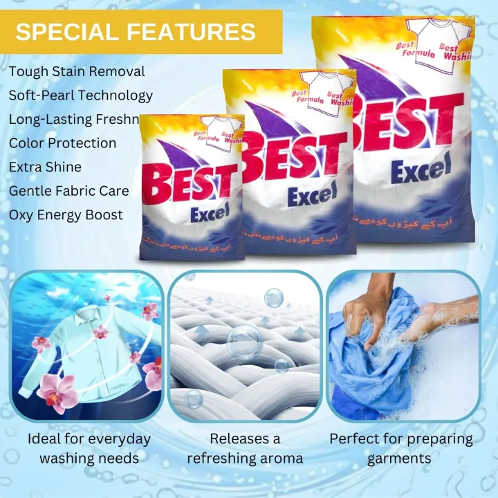 Laundry Washing Powder 140G– Tough Stain Removal, Soft-Pearl Technology ...