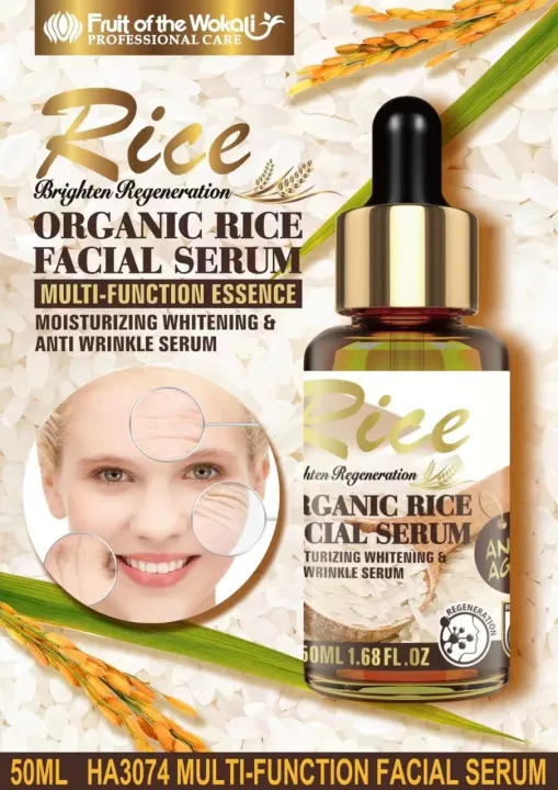 Organic Rice Serum Whitening Liquid Facial Serum Brightening Rice Skin ...