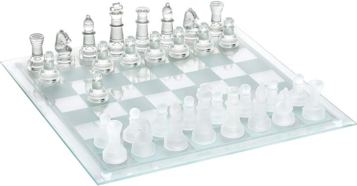 Glass Chess Set Game, Modern Clear Chess Set, Deluxe Chess Set Glass ...