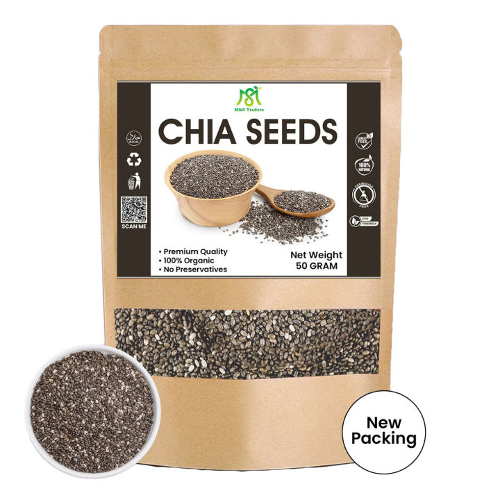 Original Chia Seeds Organic - 50g | Daraz.pk