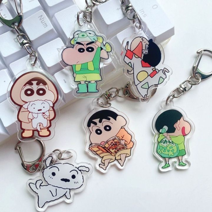 Key Holder Acrylic Crayon Shin Chan Keychain Double-sided Trinket ...