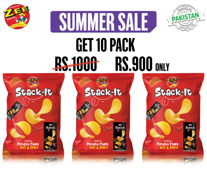 Stack-it Potato Chips Hot & Spicy | ZEE SNACKS #Pringles #Lays | Daraz.pk