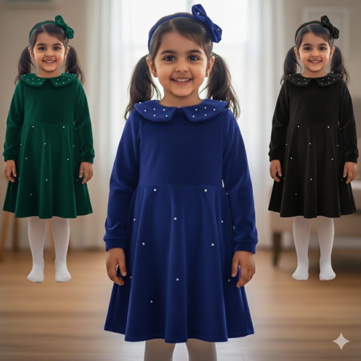 Hurram's-Velvet frock for girls/baby girl’s velvet frock for winter ...