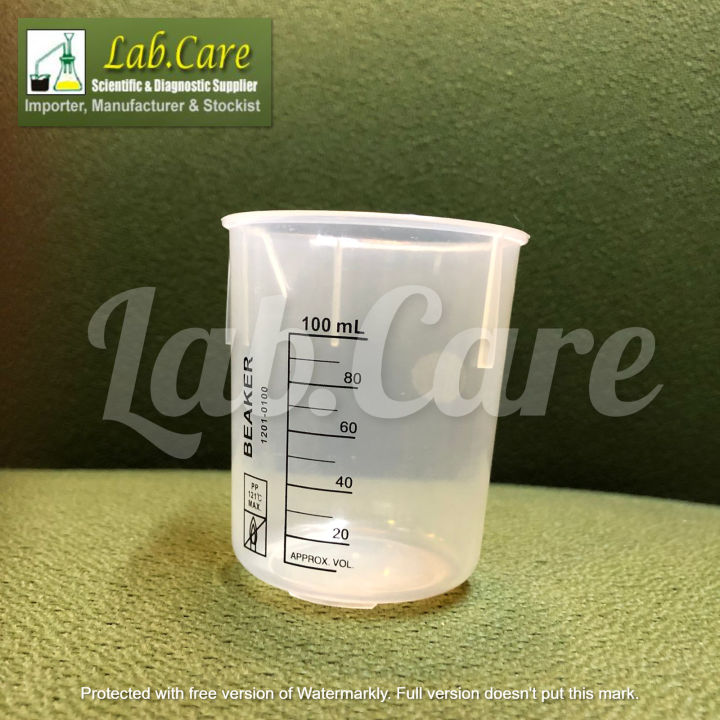 Plastic Beaker 100 ml, Measuring Cup 100 ml - Polypropylene Plastic ...
