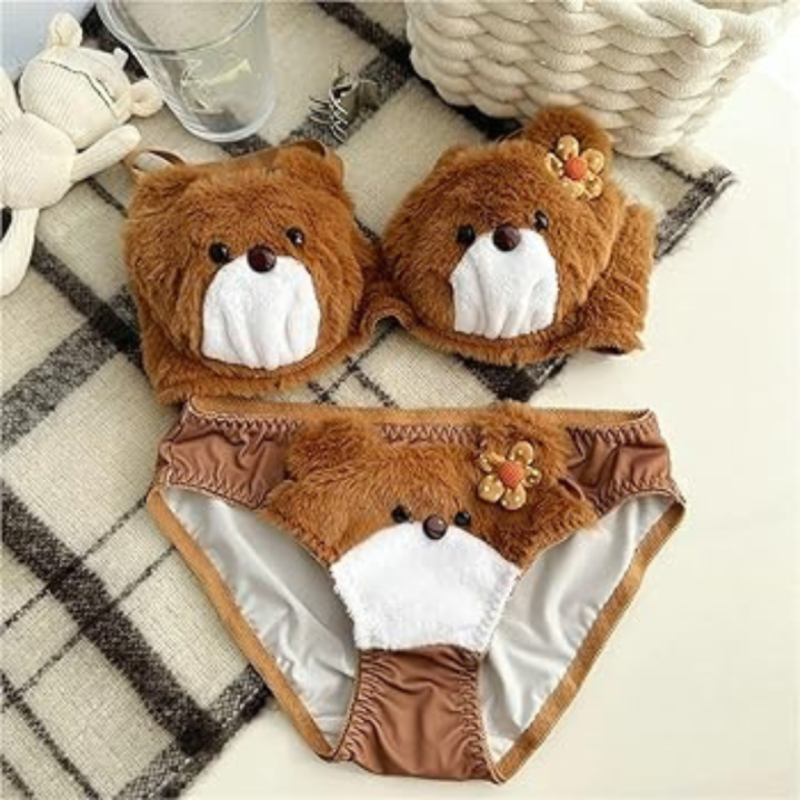 Panda Bra & Panty Set | Padded Wireless Bra | Soft Comfortable ...