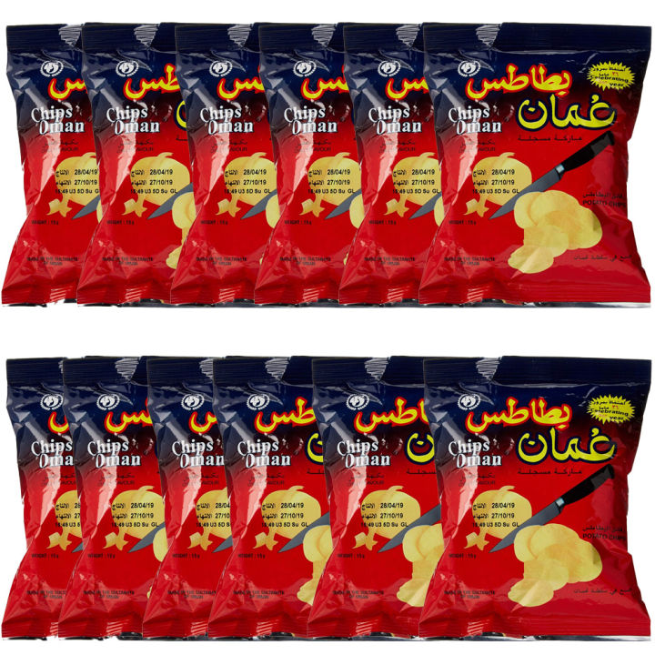 Oman Chips Chili Flavor Potato Chips, 15 gm pack of 12 | Daraz.pk