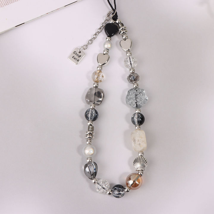 Y2K Aesthetic Phone Chain Vintage Beaded Chain Bracelet Mobile Phone ...