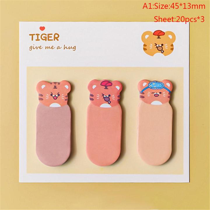 60pcs Cute Flags Tabs Sticky Notes Kawaii Cartoon Memo Pads Page ...