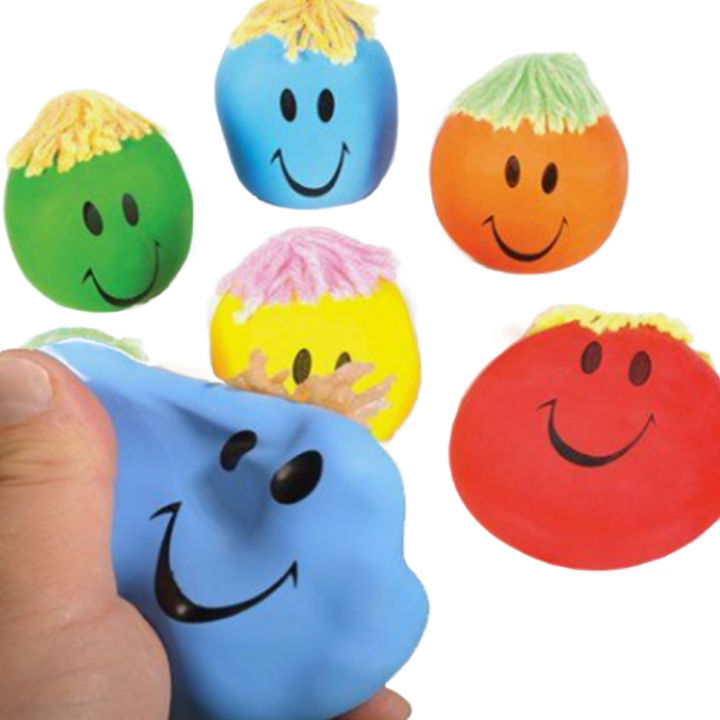 4 Pcs Set - Super Stretchy Moody Smiley Face Stress Less Flexible ...