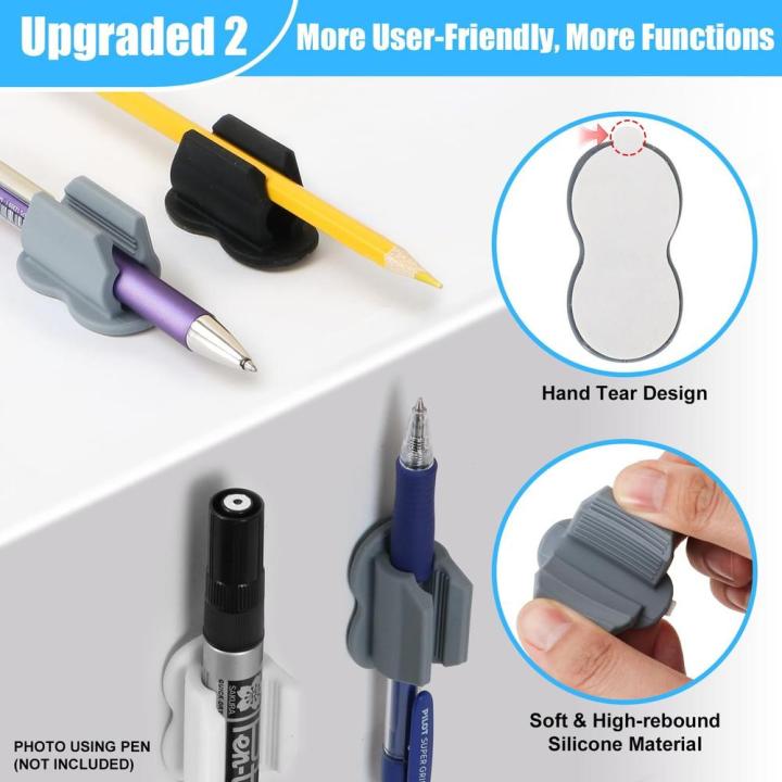 Pencil Holder Single Piece Silicone Adhesive Organizer Desk Accessory ...