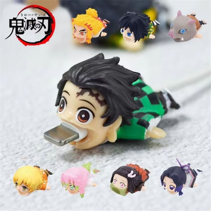 Cute Anime USB Cable Protector Tanjiro Nezuko Charging Cable Protection ...
