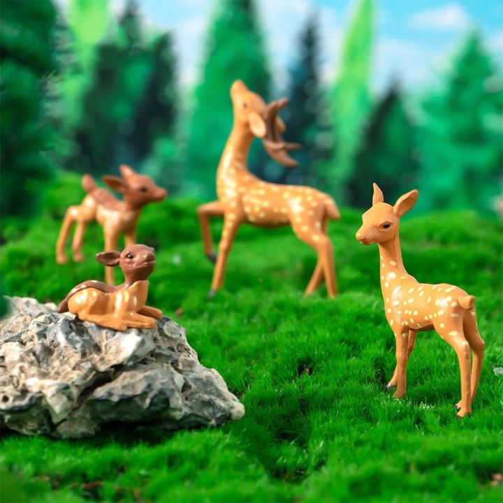 Art Statue Mini Deer Miniature Statue Cute Realistic Sika Deer ...