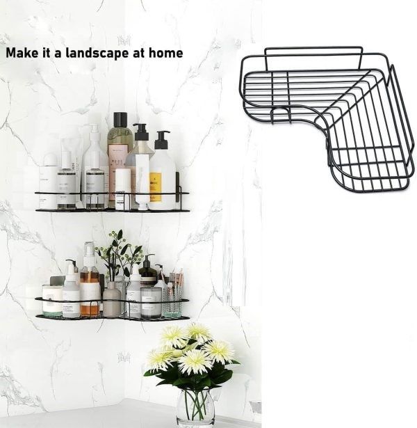 Wall Corner Rack: Multipurpose Self-Adhesive Storage Solution | Daraz.pk